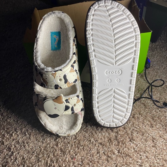 CROCS | Shoes | Crocs Kids Slippers With Dog Design White And Black ...